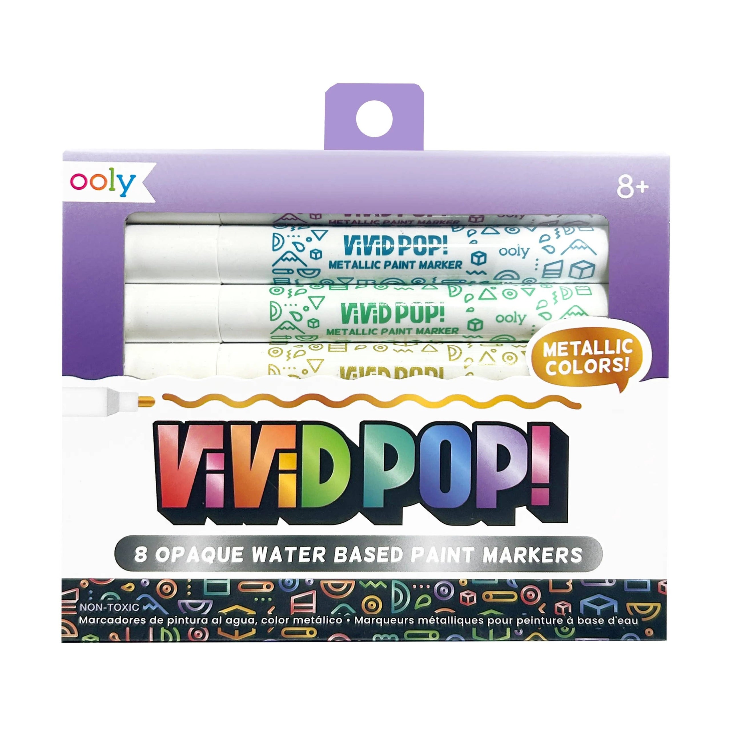 Vivid Pop! Water-Based Paint Markers: Metallic (Set of 8) | Flourish Studio and Classroom